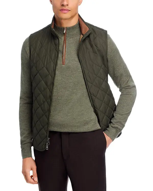 Peter Millar Essex Zip-up Vest - Dark Olive