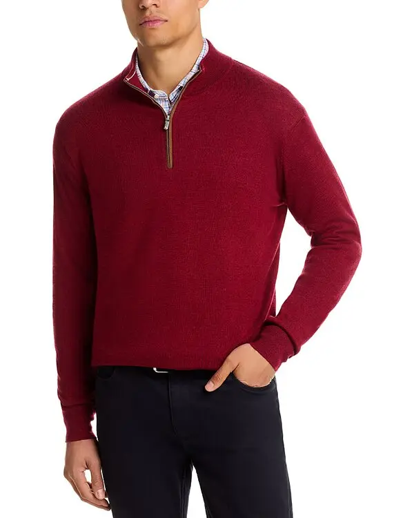 Peter Millar Autumn Crest Quarter Zip Sweater - Brick Red