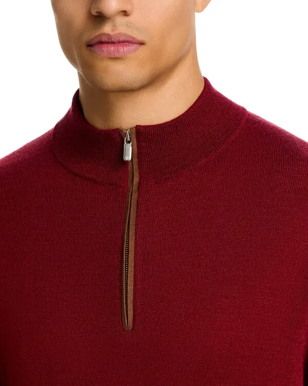 Peter Millar Autumn Crest Quarter Zip Sweater - Brick Red