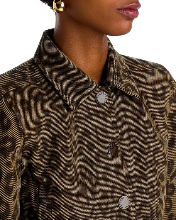 L'Agence Marla Leopard Cropped Jacket - Tan Multi