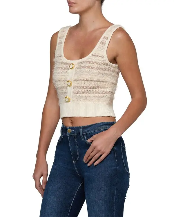 L'Agence Galene Mixed Stitch Tank Top - Ecru/natural