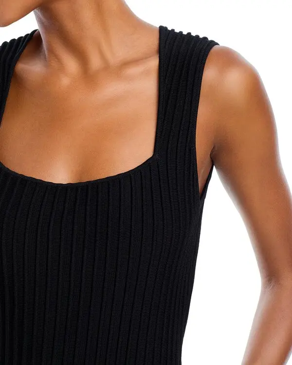 French Connection Ottoman Crinkle Knit Tank - Black