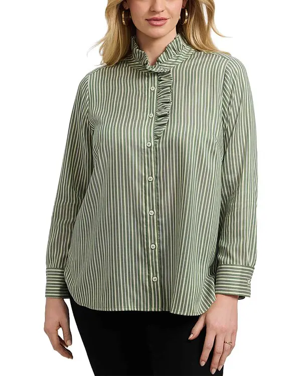 Foxcroft Sadie Shirt - Basil Multi