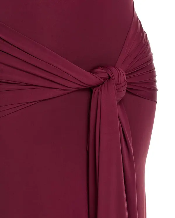 Bardot Isadora Tie Front Dress - Deep Plum