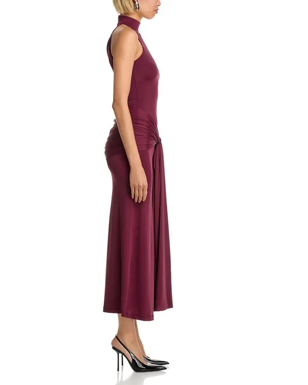 Bardot Isadora Tie Front Dress - Deep Plum