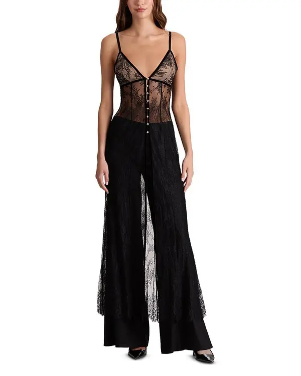 Alice + Olivia Melodie Lace Maxi Top - Black