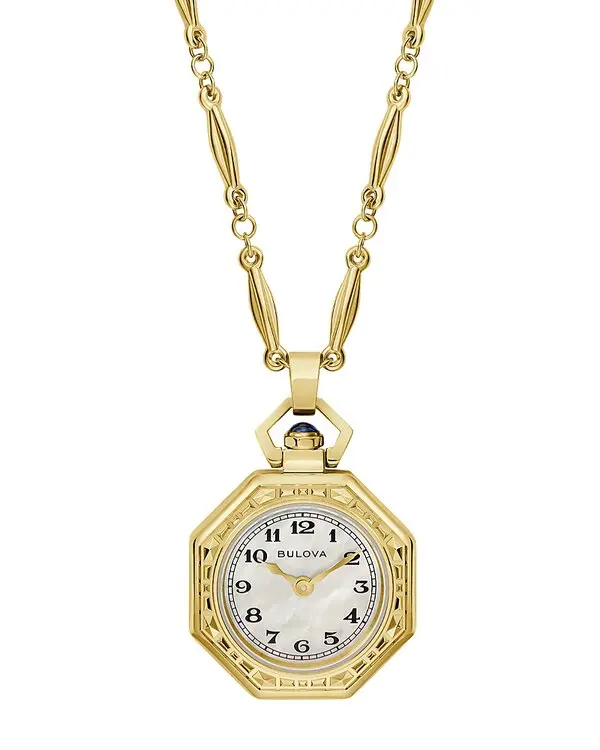 Bulova Limited Edition 150th Anniversary Classic Rubaiyat Pendant Watch, 25.5mm - White/gold