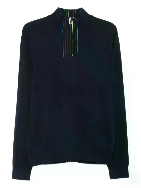 Paul Smith Stripe-detail Zip-neck Sweater
