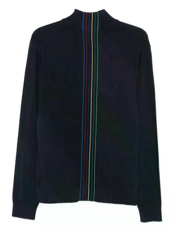 Paul Smith Stripe-detail Zip-neck Sweater