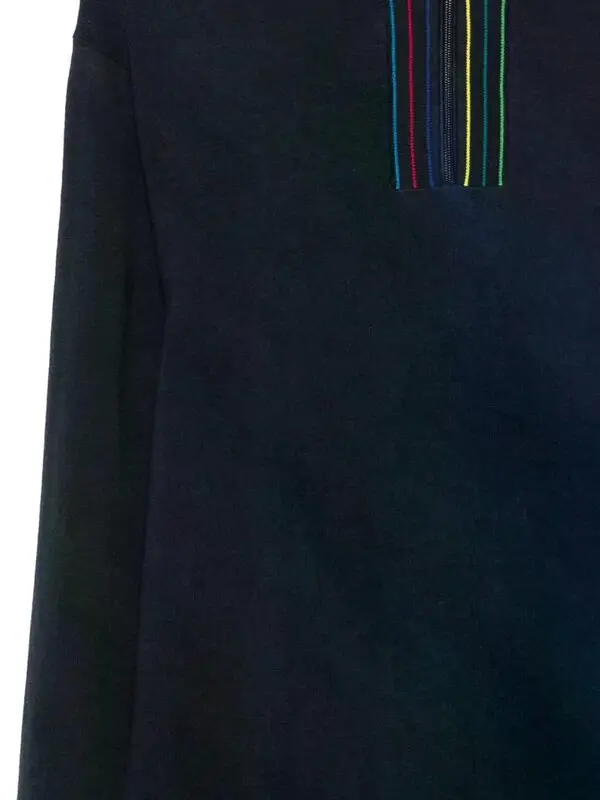Paul Smith Stripe-detail Zip-neck Sweater