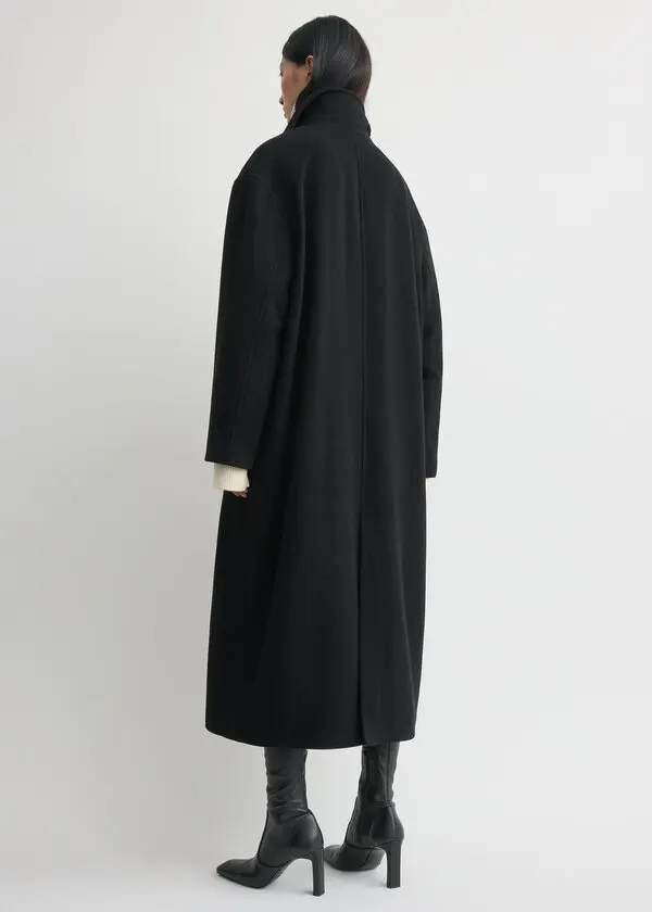 TOTEME Brushed Wool-blend Coat - Black