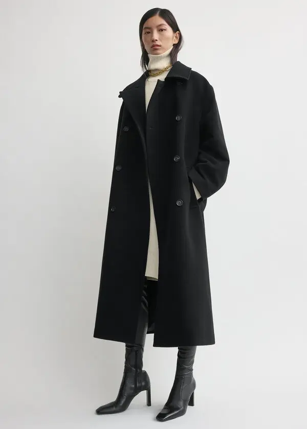 TOTEME Brushed Wool-blend Coat - Black