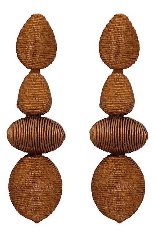 PANACEA Beaded Linear Drop Earrings - Brown