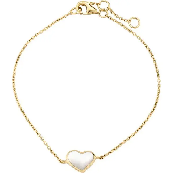 JAN LESLIE Heart Bracelet Set In Sterling Silver With Gold Vermeil - White