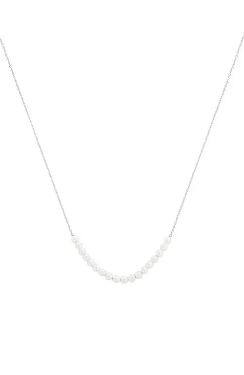 BEARFRUIT JEWELRY Sterling 18k Plated Rosalie Cultured Pearl Necklace - Silver