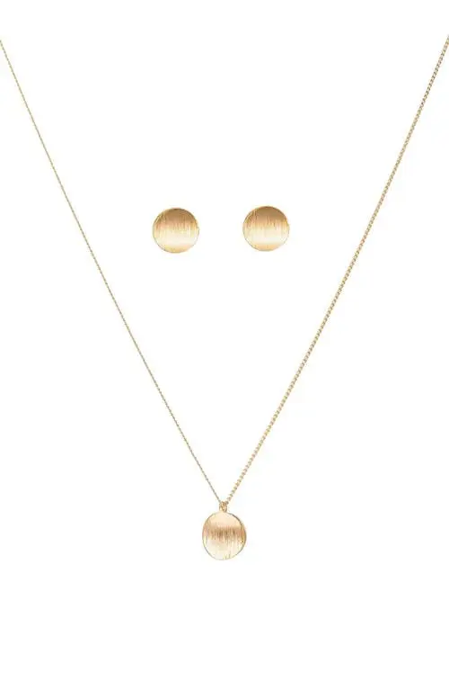 BEARFRUIT JEWELRY Madeleine Necklace And Earring Set - Gold