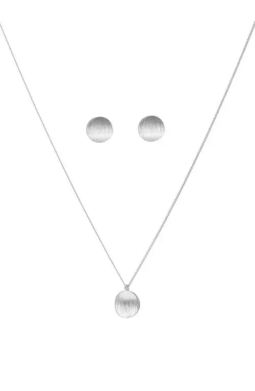 BEARFRUIT JEWELRY Madeleine Necklace And Earring Set - Silver