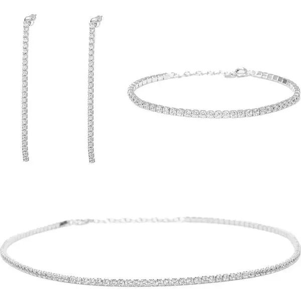BEARFRUIT JEWELRY Sterling 18k Plated Cherie Tennis Set - Silver