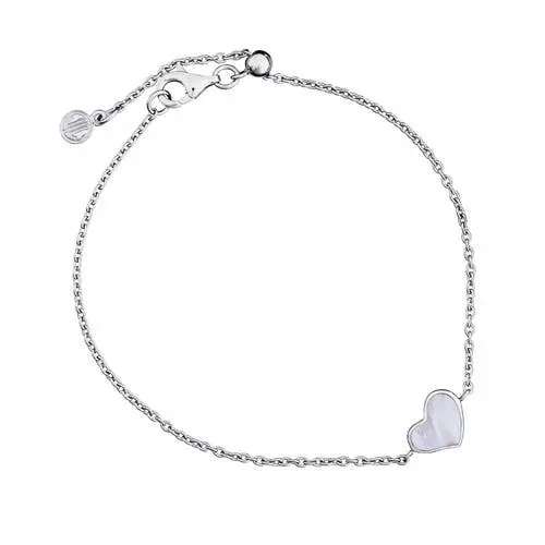JAN LESLIE Heart Bracelet In Sterling Silver - White