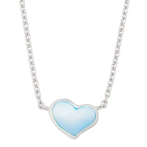 JAN LESLIE Heart Pendant Necklace In Sterling Silver - Blue