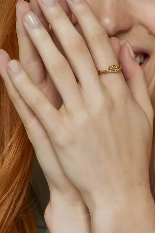 BEARFRUIT JEWELRY 14k Plated Intertwined Adjustable Ring - Gold