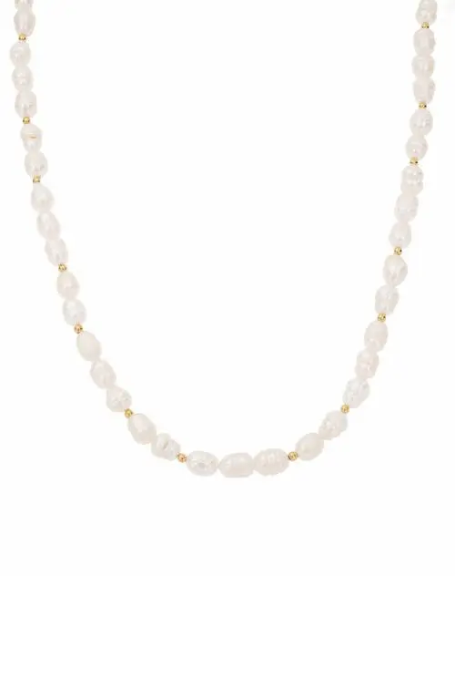 BEARFRUIT JEWELRY 14k Plated Eternal Spring Pearl Necklace - Gold
