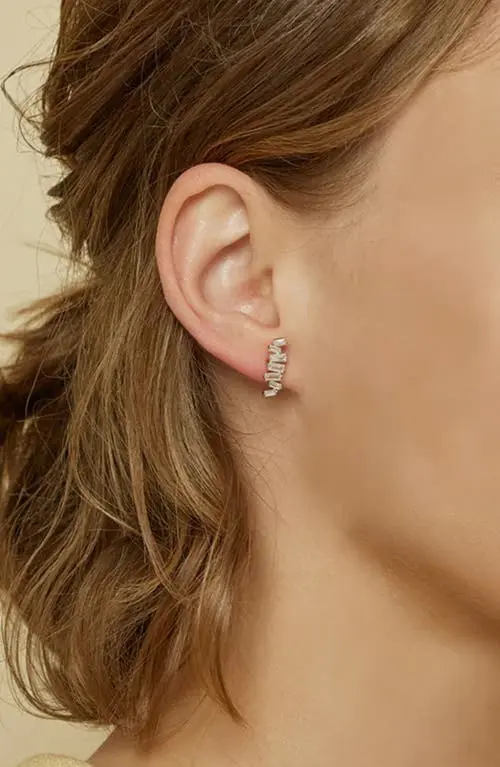 BEARFRUIT JEWELRY 18k Gold Plated Clara Abstract Crystal Earrings