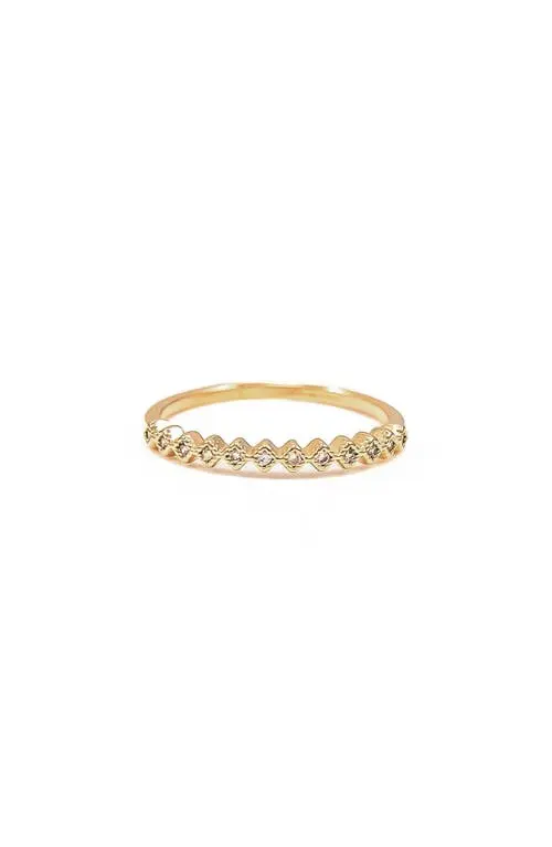 BEARFRUIT JEWELRY 14k Plated Crystal Band Ring - Gold
