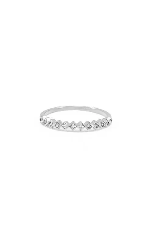 BEARFRUIT JEWELRY 14k Plated Crystal Band Ring - Silver