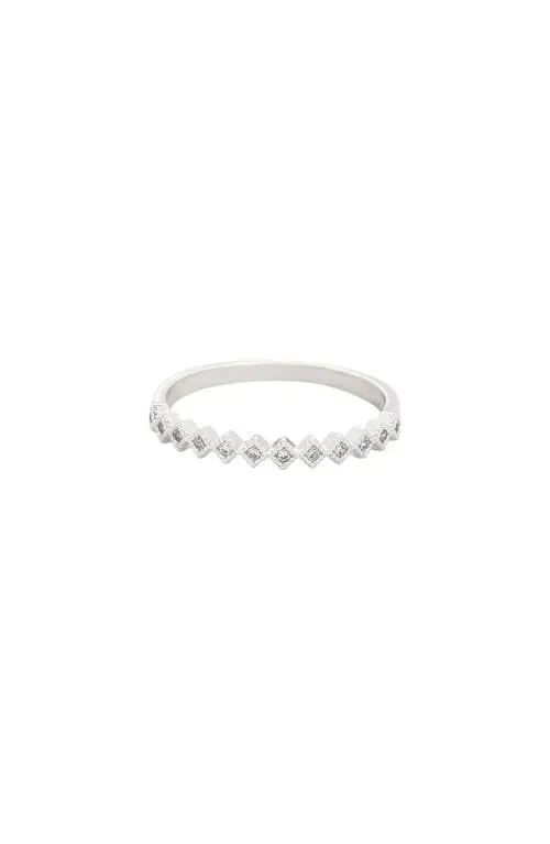 BEARFRUIT JEWELRY 14k Plated Crystal Band Ring - Silver