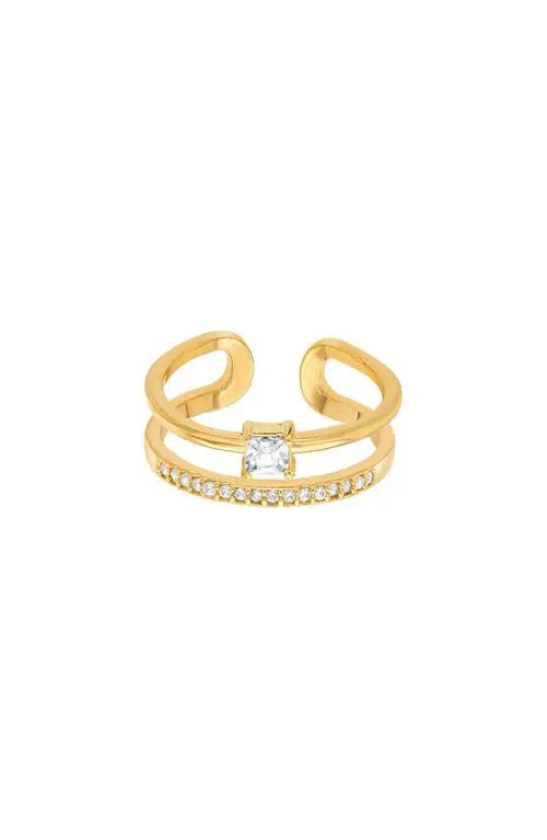 BEARFRUIT JEWELRY 14k Plated Saya Double Band Ring - Gold
