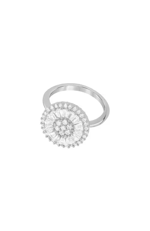 BEARFRUIT JEWELRY 14k Plated Elise Crystal Ring - Silver