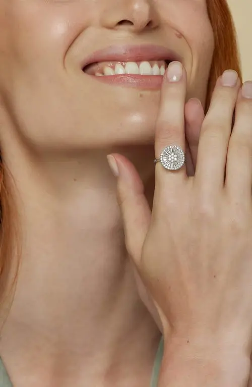 BEARFRUIT JEWELRY 14k Plated Elise Crystal Ring - Silver