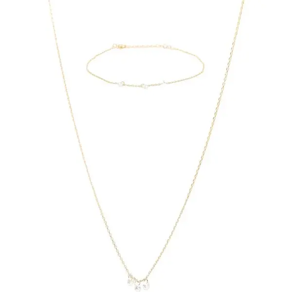 BEARFRUIT JEWELRY Sterling Emmeline Necklace & Bracelet Set - Gold