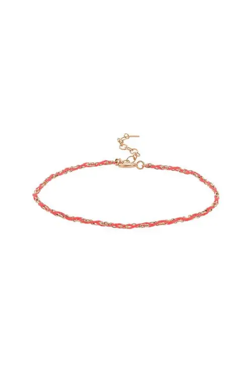 BEARFRUIT JEWELRY Sterling Silver Gold Plated Katarina String Bracelet - Red
