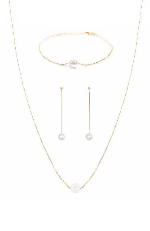 BEARFRUIT JEWELRY Sterling Abby Pearl Set - Gold