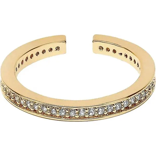BEARFRUIT JEWELRY 14k Plated Crystal Band Ring - Gold