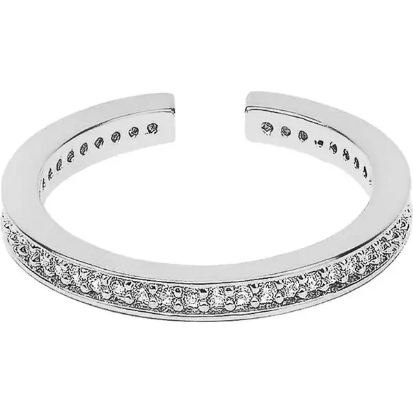 BEARFRUIT JEWELRY 14k Plated Crystal Band Ring - Silver