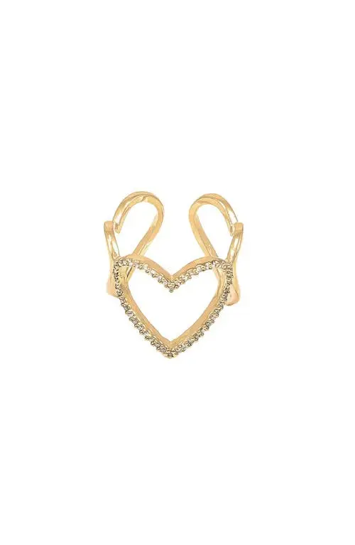 BEARFRUIT JEWELRY 14k Plated Mae Triple Heart Statement Ring - Gold