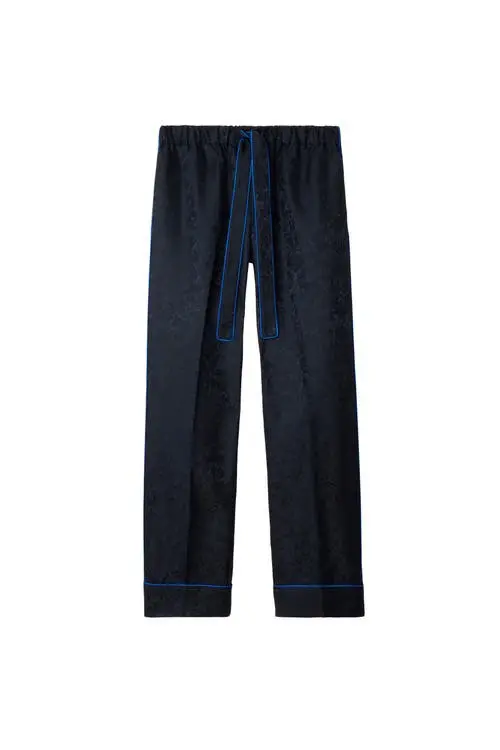 Burberry Sunflower Silk Pyjama Trousers - Silhouette Black