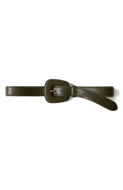 Veronica Beard Elsy Leather Belt - Cypress