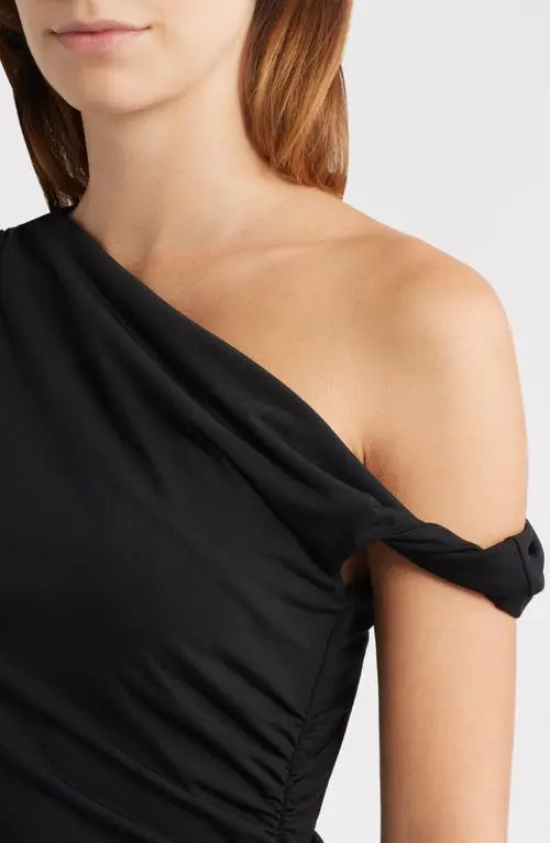 WAYF Tara One-shoulder Midi Dress