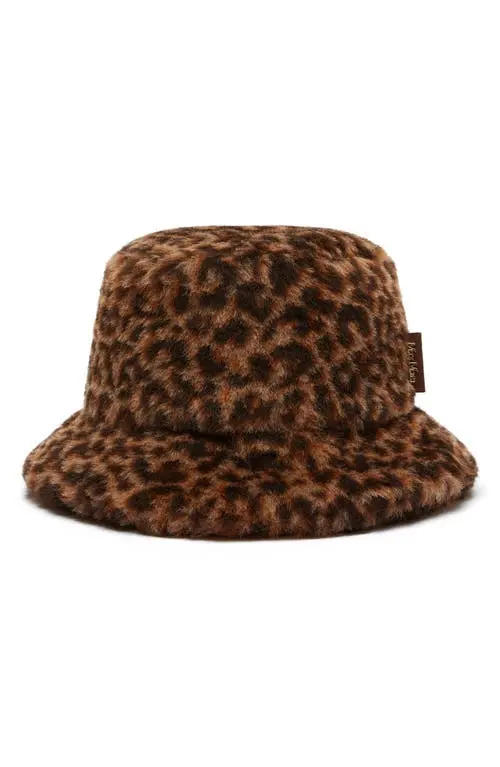 Max Mara Leopard Print Alpaca Bucket Hat - Beige