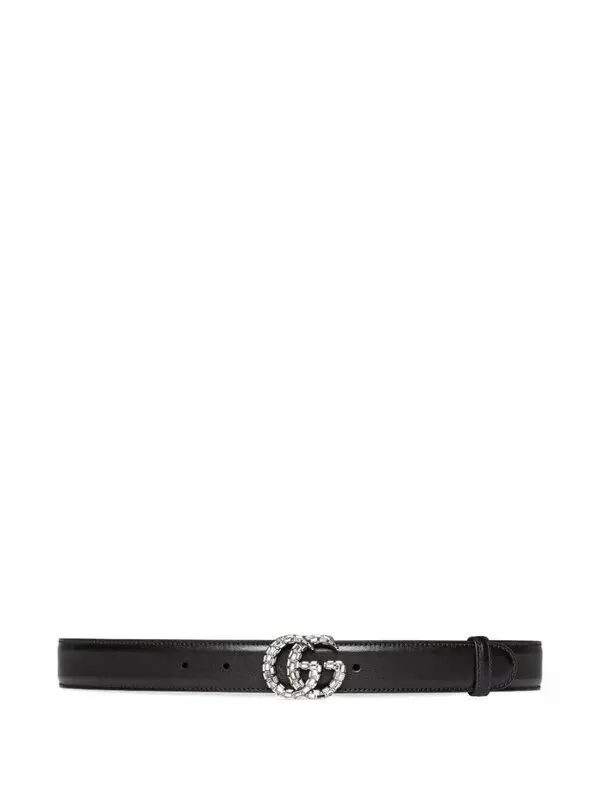 Gucci Double G Embellished Belt - Black