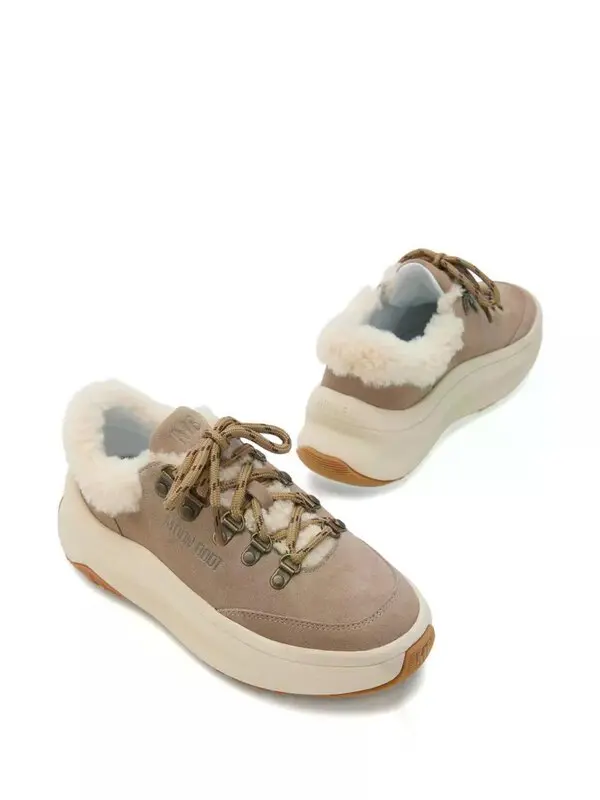Moon Boot City Shearling Platform Sneakers - Neutrals