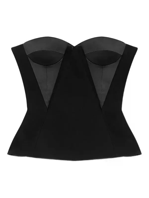 Versace Satin-paneled Bustier Top