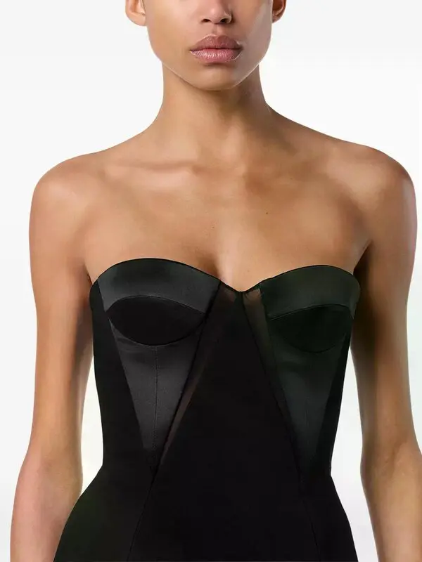 Versace Satin-paneled Bustier Top