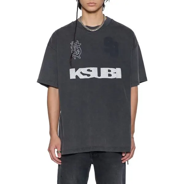 Ksubi Rugged Ekcess Oversize Graphic T-shirt - Charcoal