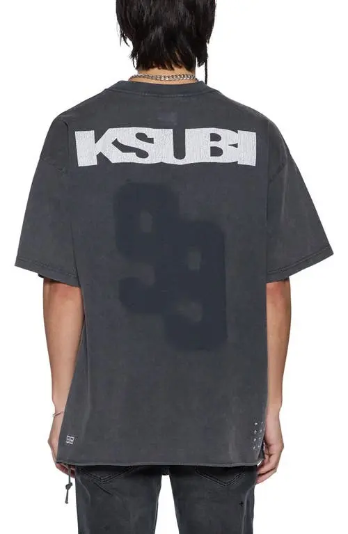 Ksubi Rugged Ekcess Oversize Graphic T-shirt - Charcoal