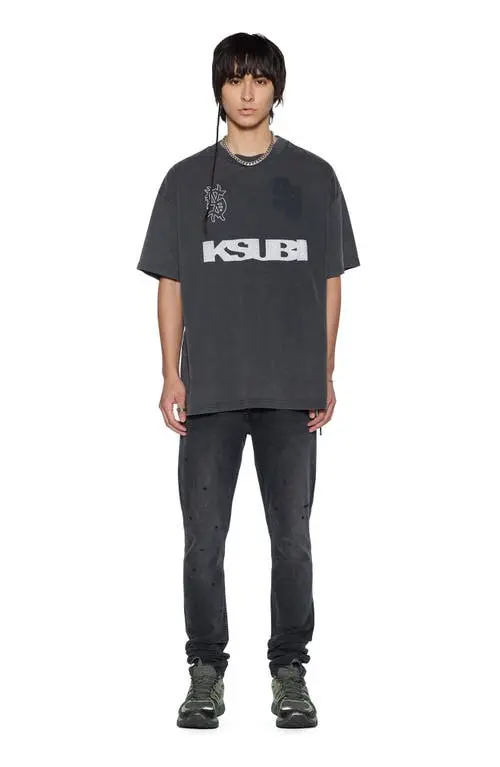 Ksubi Rugged Ekcess Oversize Graphic T-shirt - Charcoal